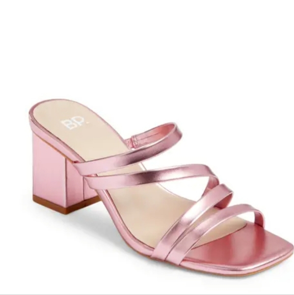 bp | Shoes | Bp Bertie Metallic Strappey Sandal In Pink Punch | Poshmark